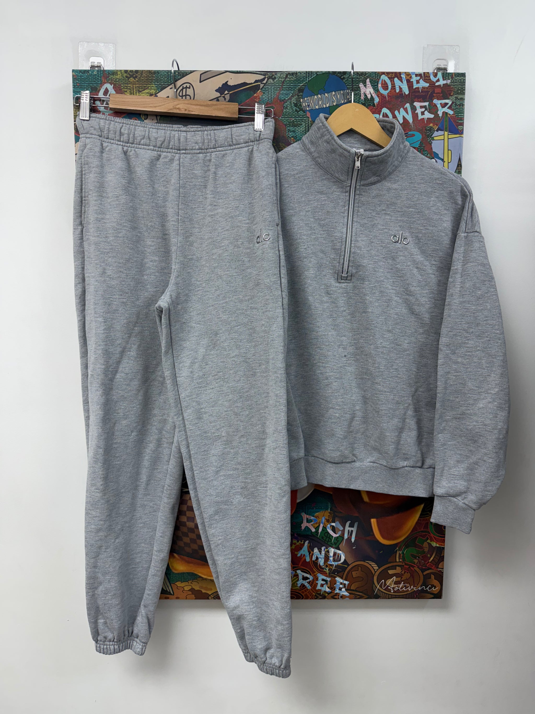 ALO Grey Accolade Sweatsuit