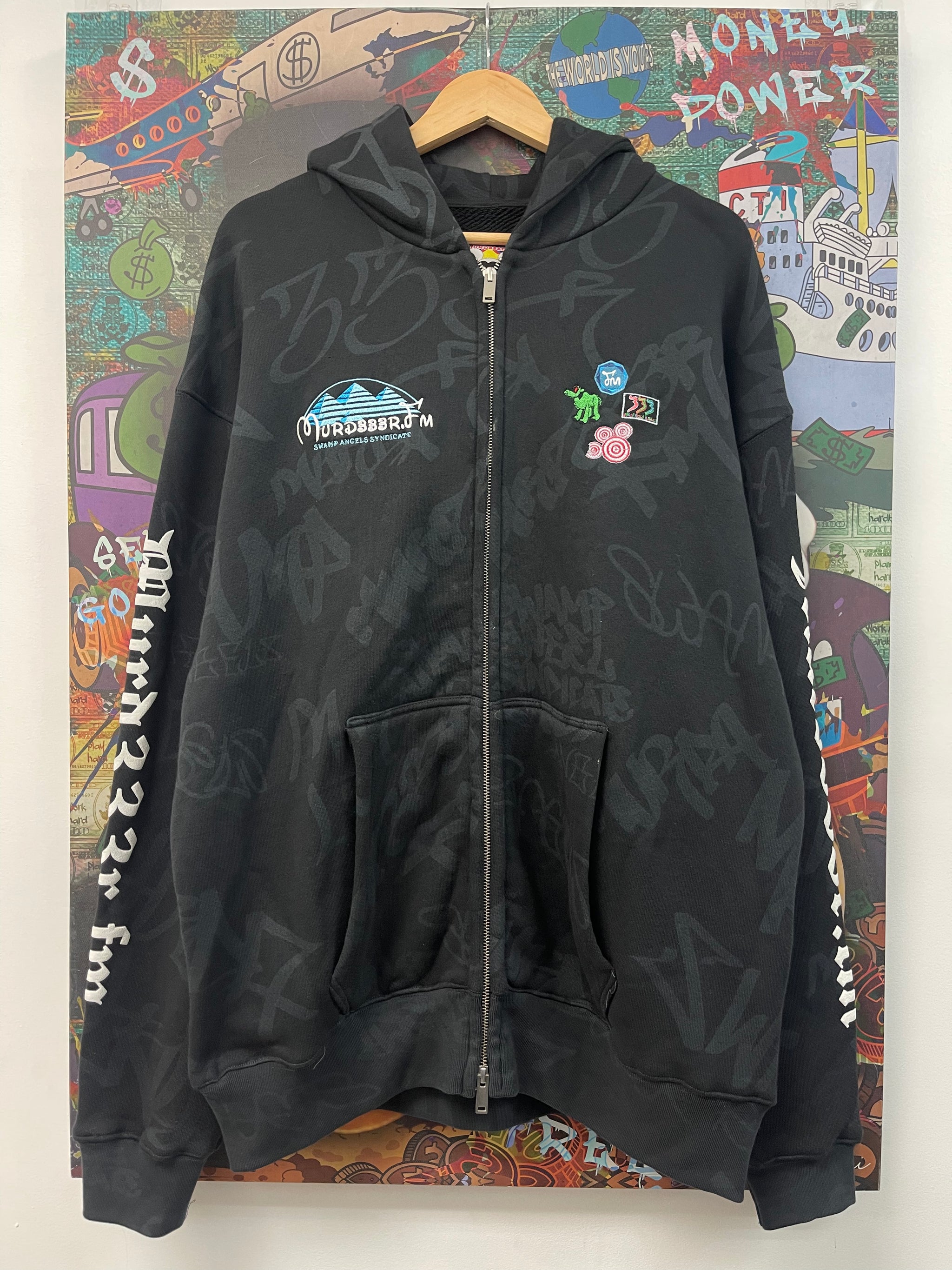 Murder.FM Black Disney Zip Up Hoodie