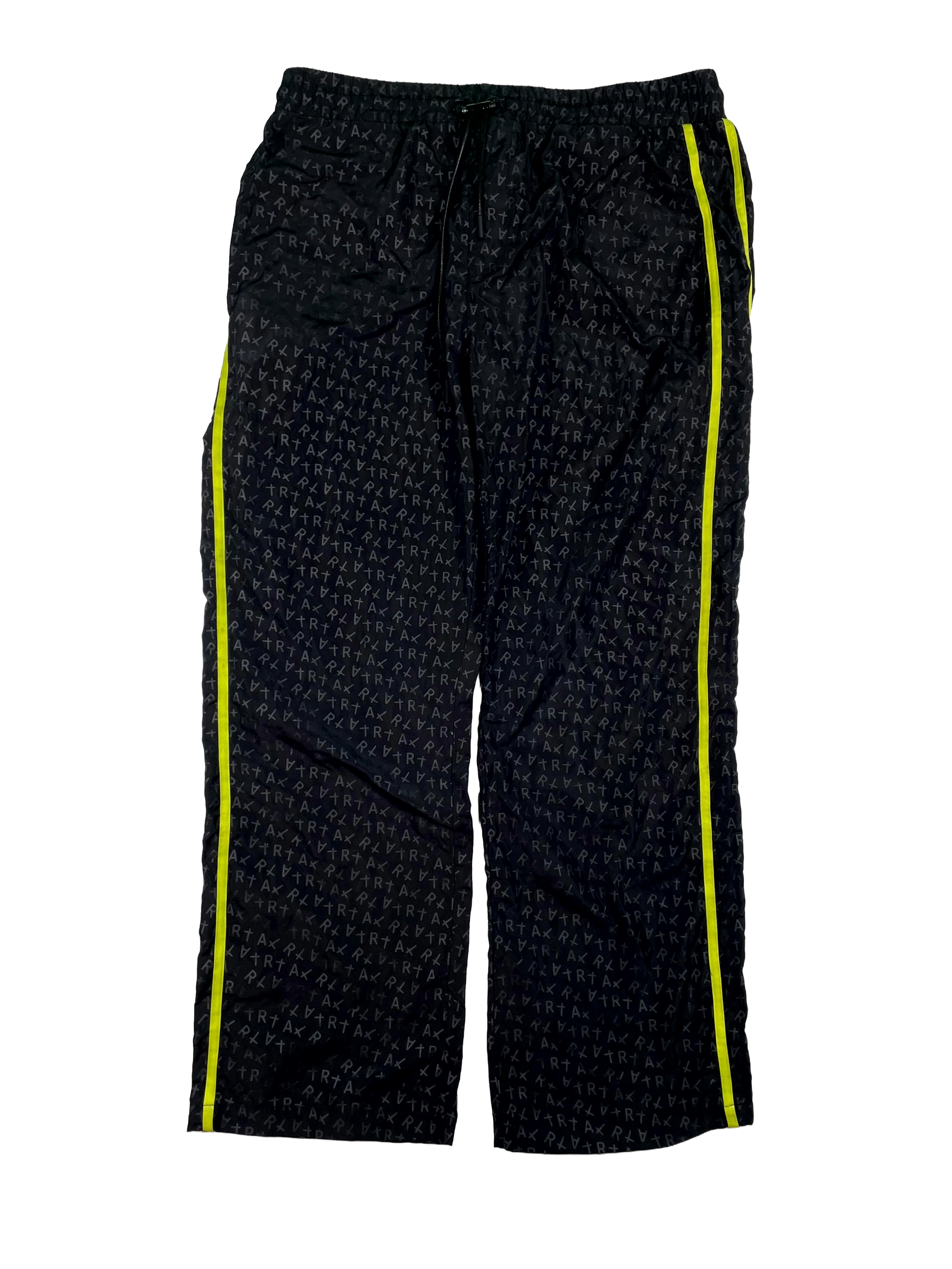 RTA All Over Logo Black & Lime Pants