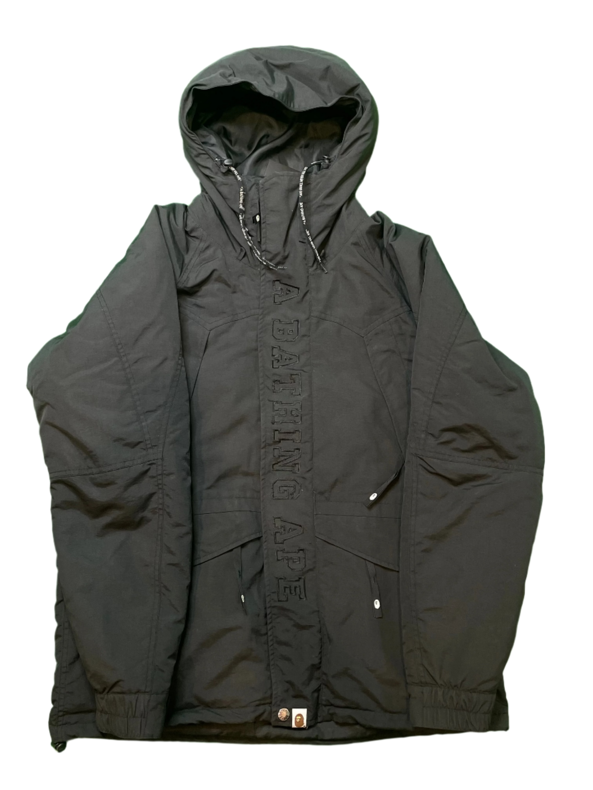 Bape Black Tonal Parka Jacket Coat